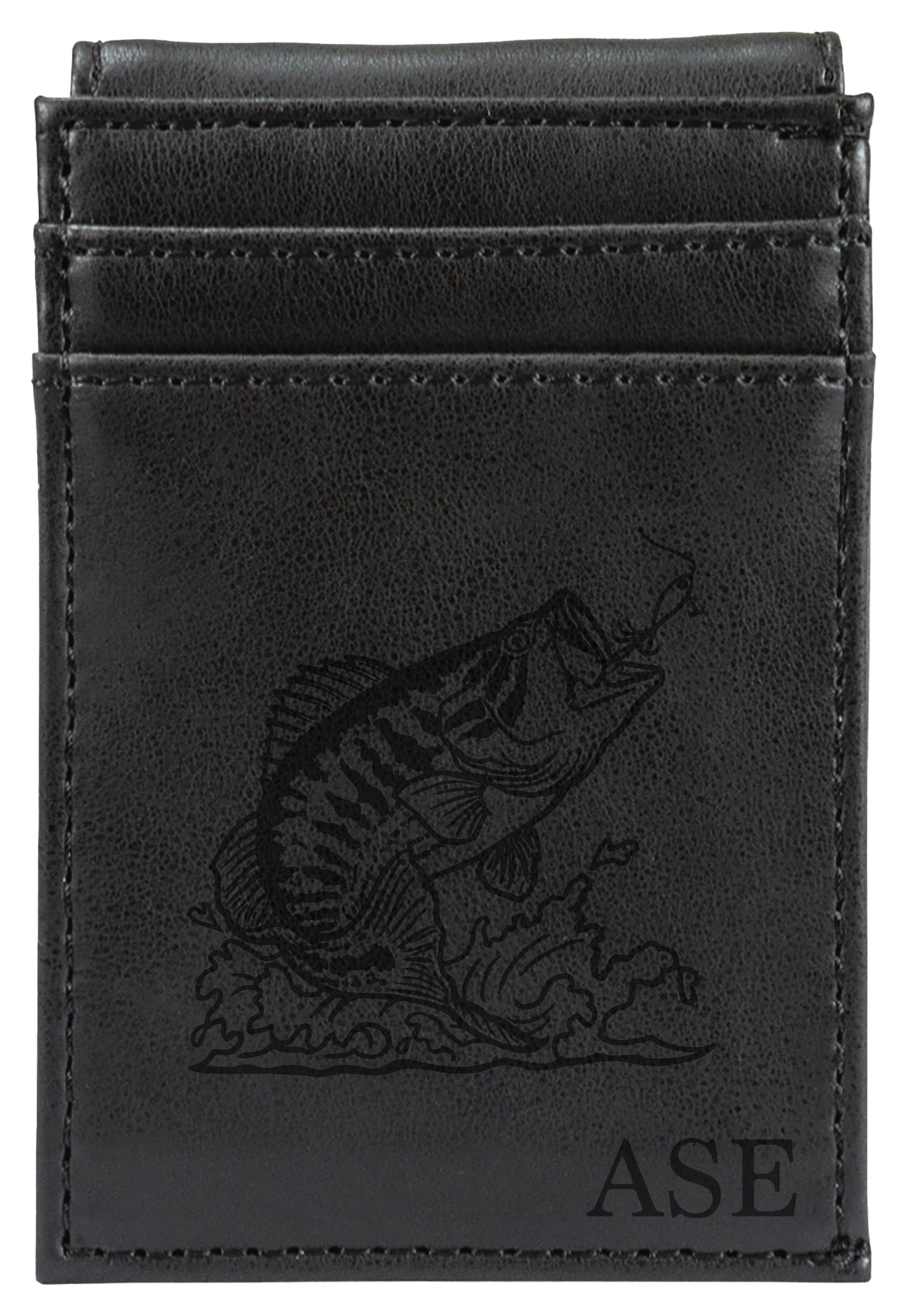 RedHead Personalized Bass Design Vegan-Leather Front Pocket Wallet ...